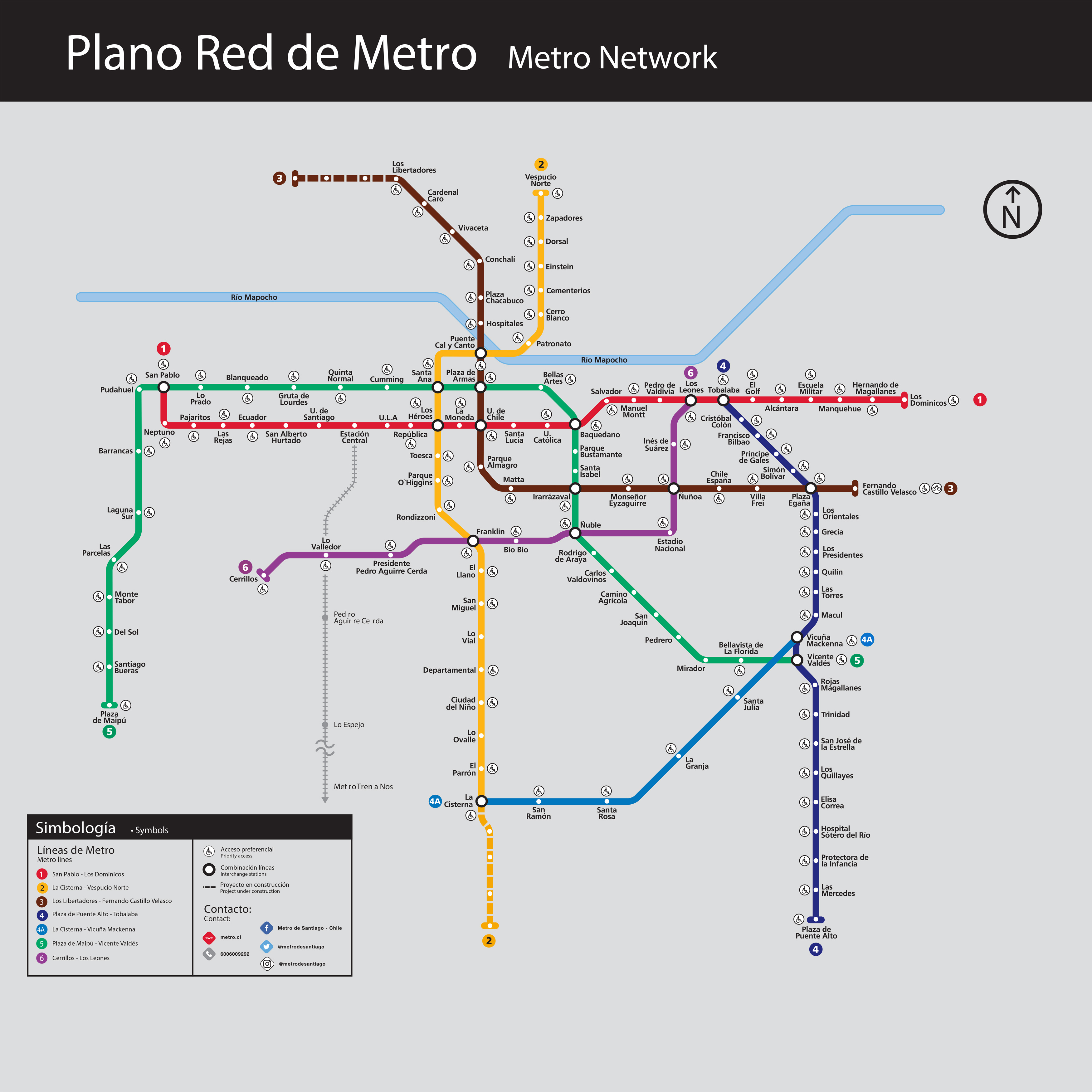 Plano De Red Tu Viaje Metro De Santiago